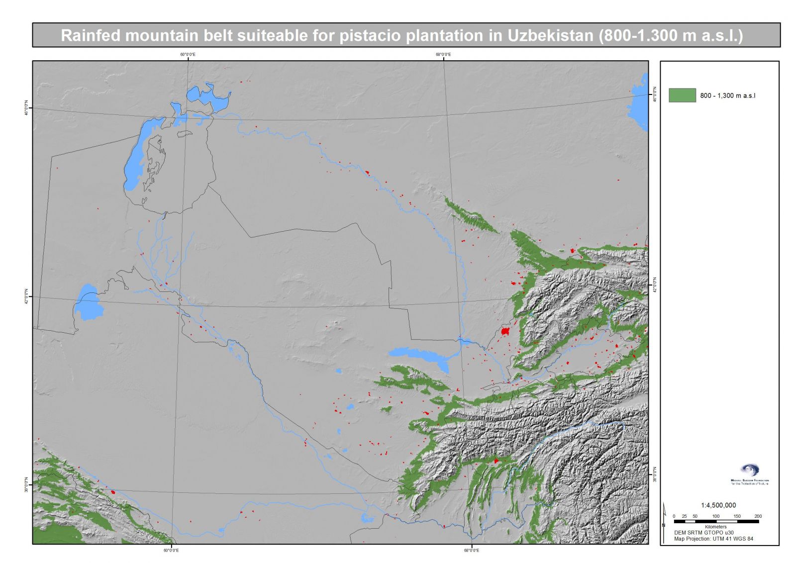 Where pistachio could grow? Here is a map